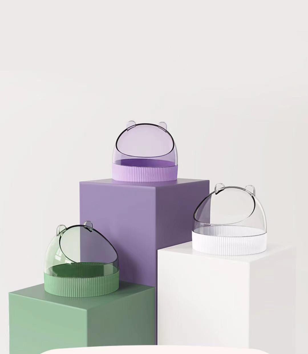 colorful-candy-acrylic-hamster-food-basin-with-gold-wire-feeder-220828 ...